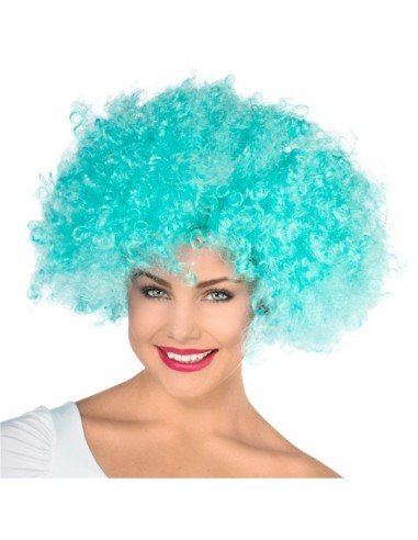 ⭐ Peluca Afro de Fantasía Turquesa