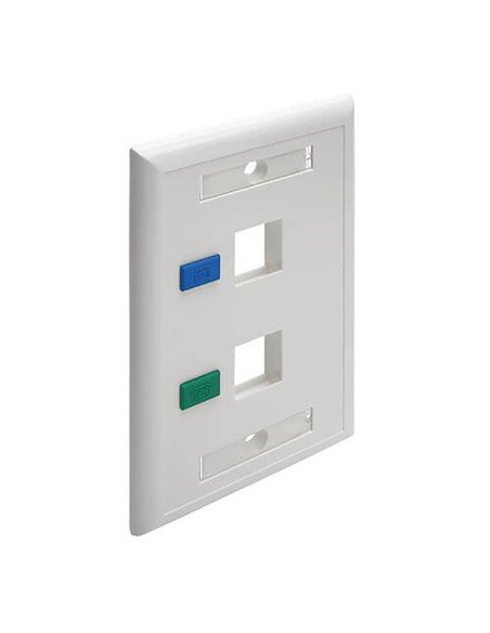 ⭐ Tapa Face Plate Doble en ABC para Red RJ45