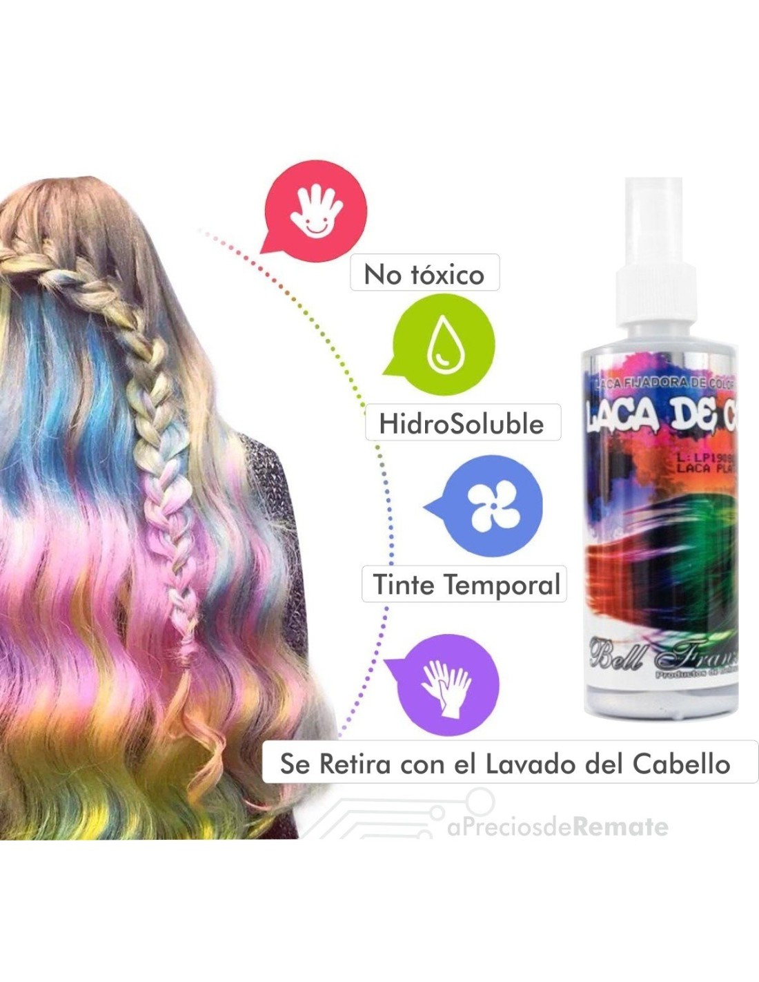 ⭐ Tintura en Laca Temporal para Cabello Azul Rey
