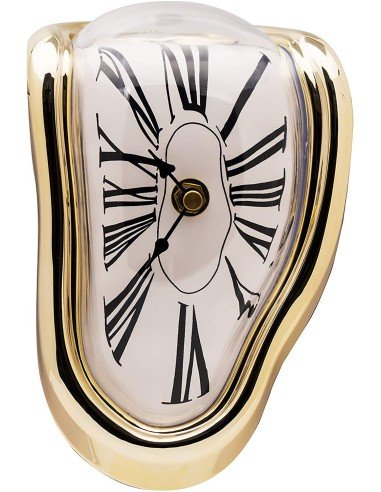 ⭐ Reloj Surrealista Salvador Dalí Artístico Derretido Color Dorado ...