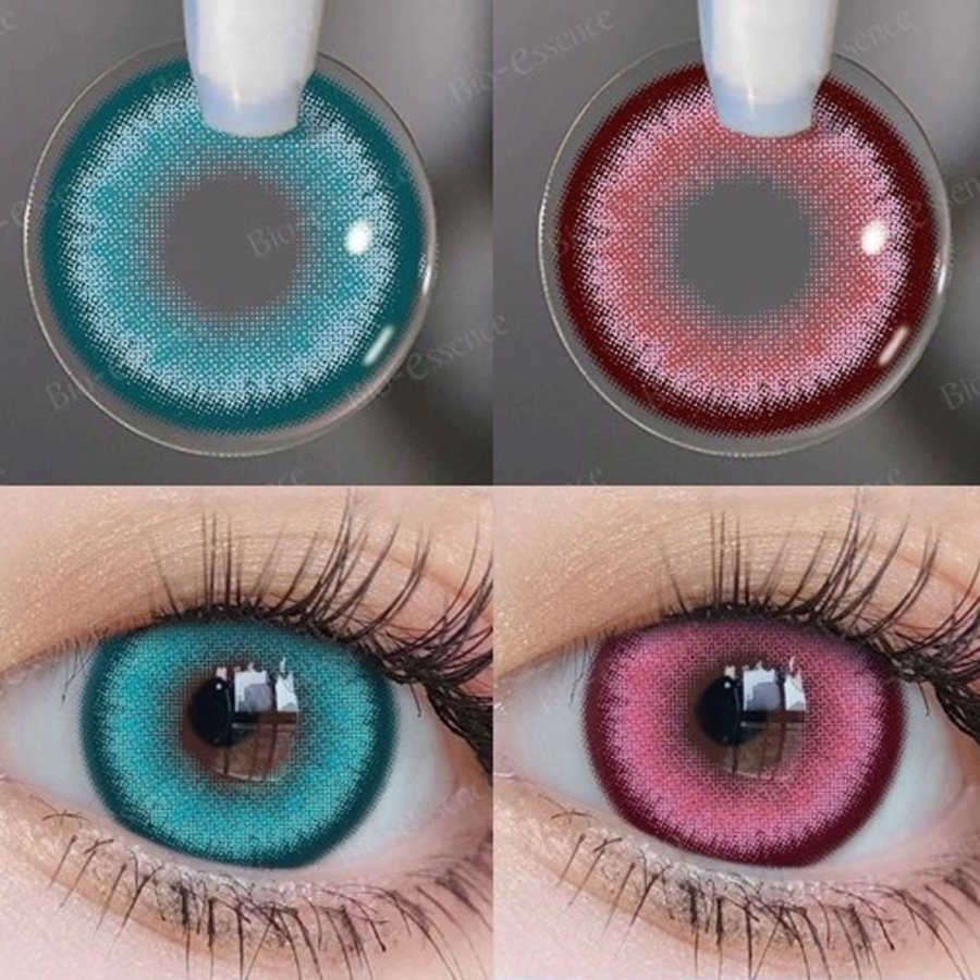 ⭐ Lentes Cosplay HotBlood Cyan Halloween Color Azul Claro